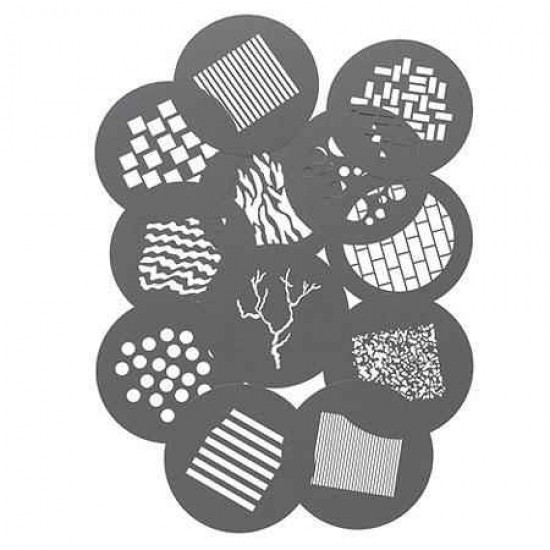 Broncolor Gobo Set, 12 Pieces for Optical Snoots for Pulso Spot 4